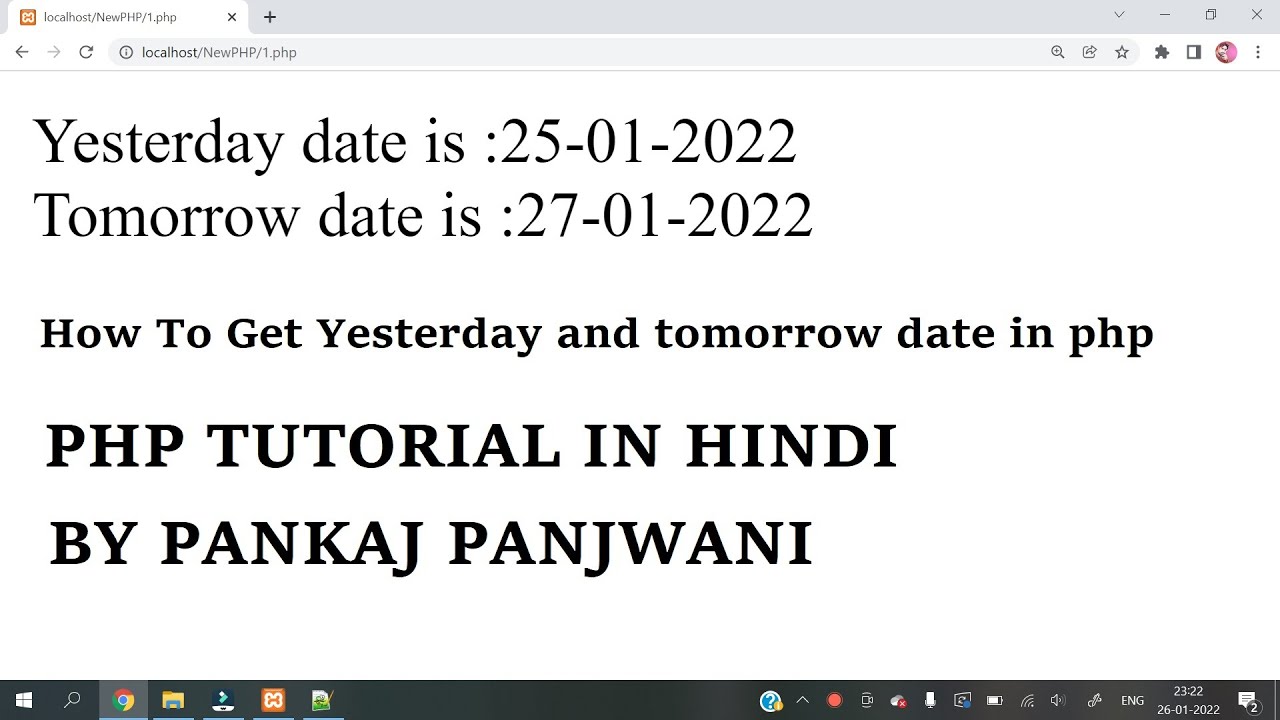 PHP How To Get Yesterday And Tomorrow Date In Php In Hindi YouTube php-how-to-get-yesterday-and-tomorrow-date-in-php-in-hindi-youtube