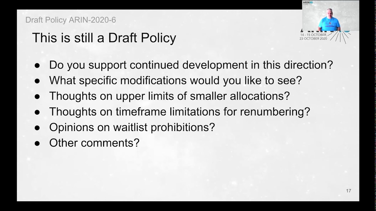 Draft Policy ARIN 2020 6 - YouTube