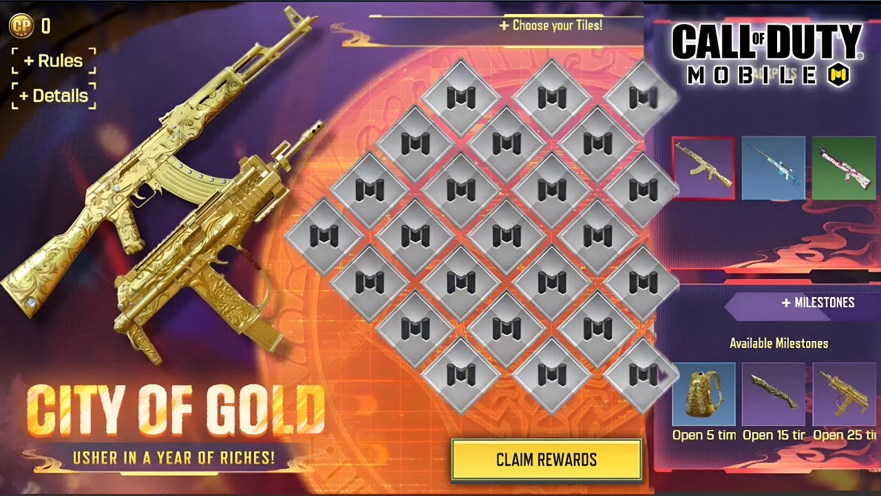 *NEW* How To Unlock Grand Prizes Ak47 GOLD + MSMC GOLD Weapon in City Of Gold Event Codm 2024 ...