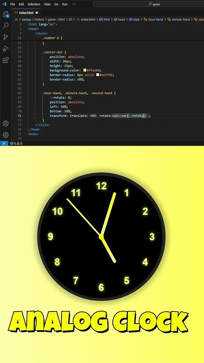 Coding Analog Clock #coding #htmlcss #javascript - YouTube