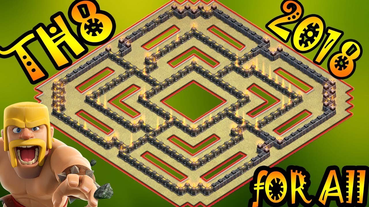 ULTIMATE Town Hall 8 (TH8) For All 2018!! New BEST Th8 Base Design ...