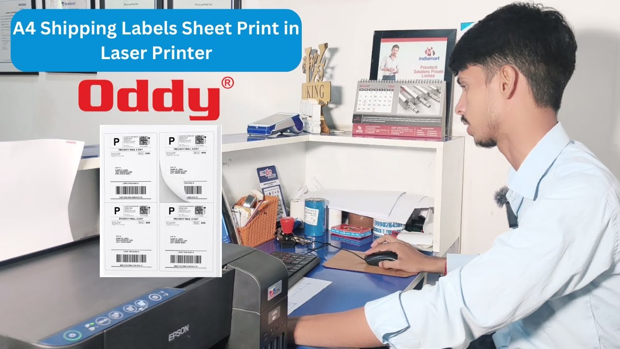 How to print an ODDY A4 Shipping Labels in Sheet form, through Epson ...