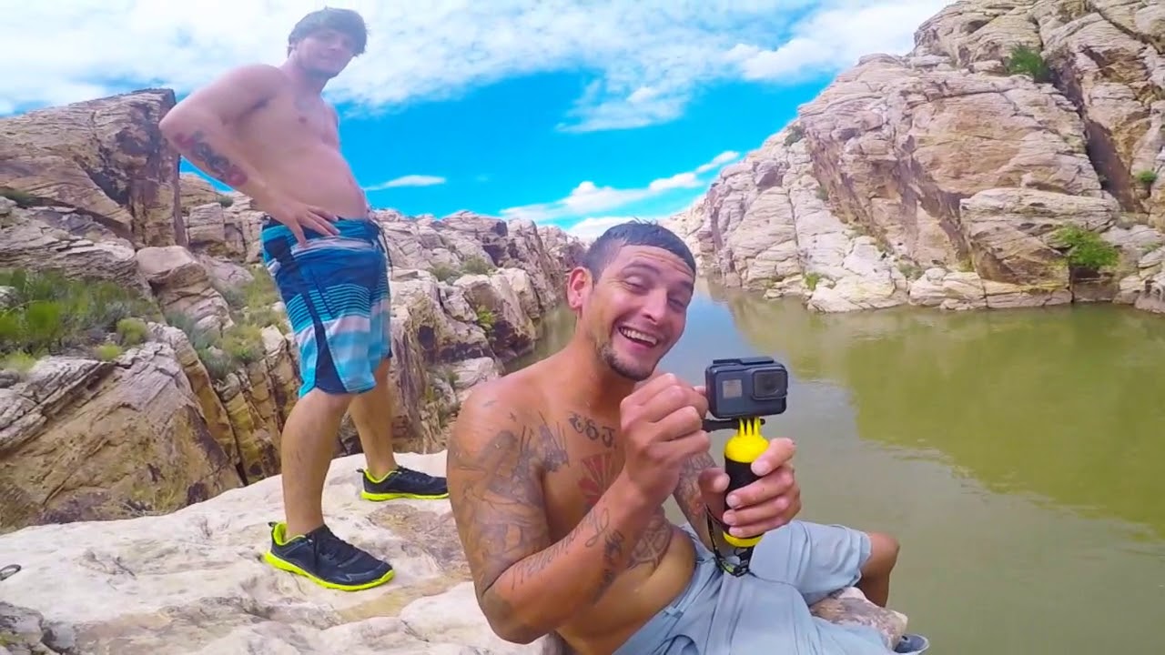 INSANE CLIFF JUMP 90ft DOUBLE FLIP At Canyon lake - YouTube