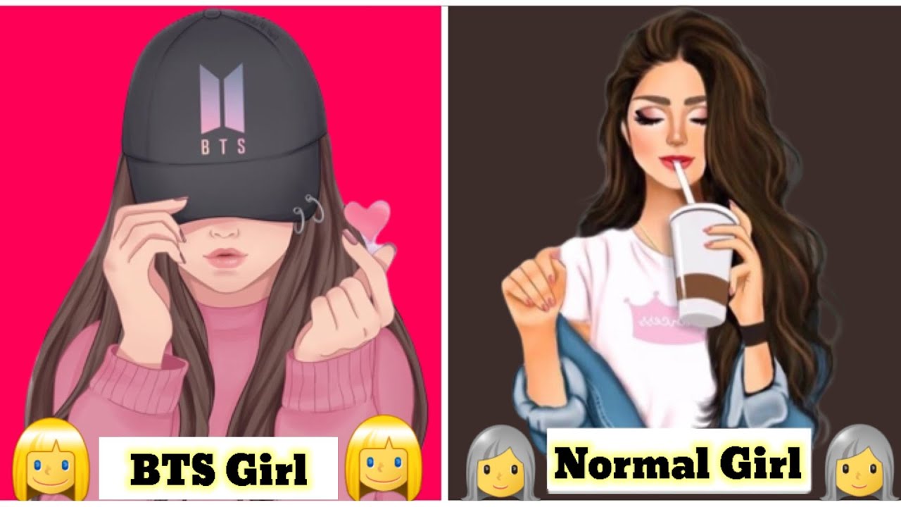 BTS Girl Vs Normal Girl | Things Vs Things 👩‍🦰👩👩‍🦰👩 - YouTube