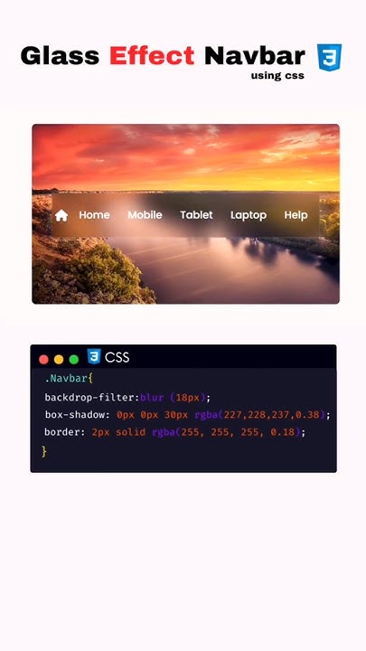 Glass Effect Navbar Using Css Css Animation Shorts Coding Cssanimation Htmlcss Youtube