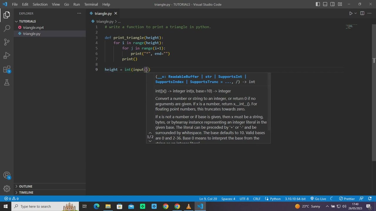 How To Print Triangle In Python YouTube How To Print Triangle In Python YouTube