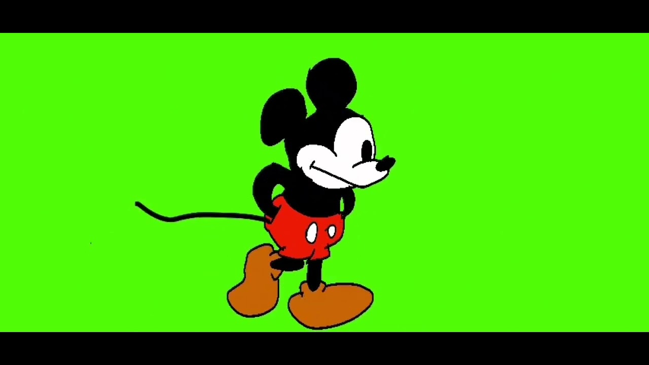 mickey mouse walking green screen 3 - YouTube