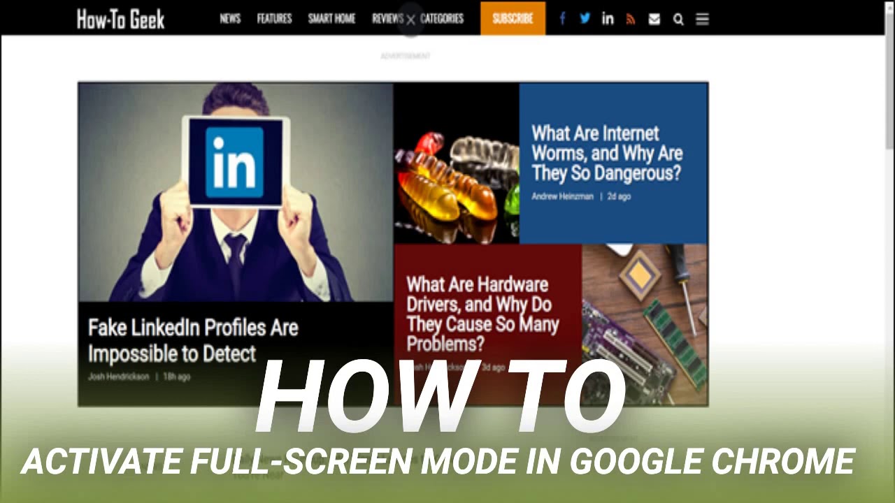 How to Activate Full-screen Mode in Google Chrome - YouTube