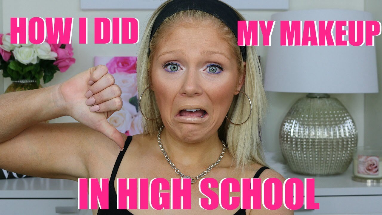 How I Did My Makeup In High School CHALLENGE! - YouTube