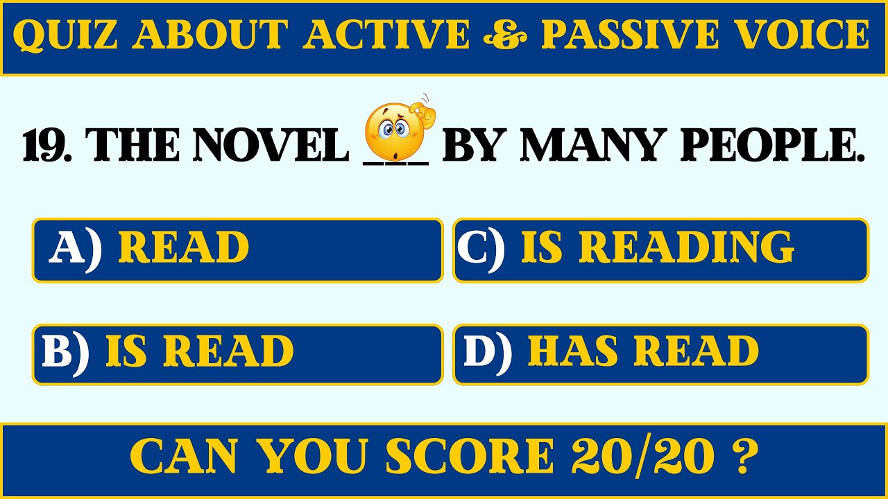 Quiz About Active & Passive Voice | Advanced English Grammar Quiz ...