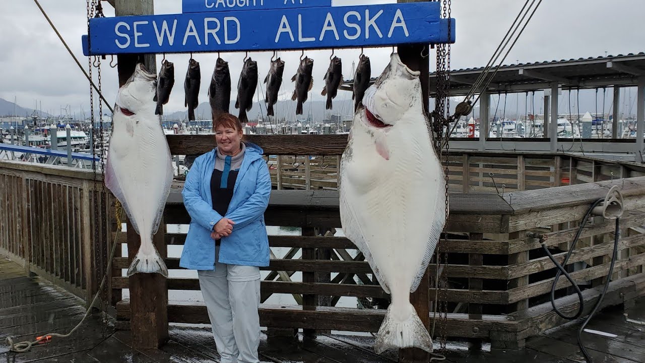 MASSIVE 170 lb Halibut Caught while Bottom Fishing in Alaska - YouTube