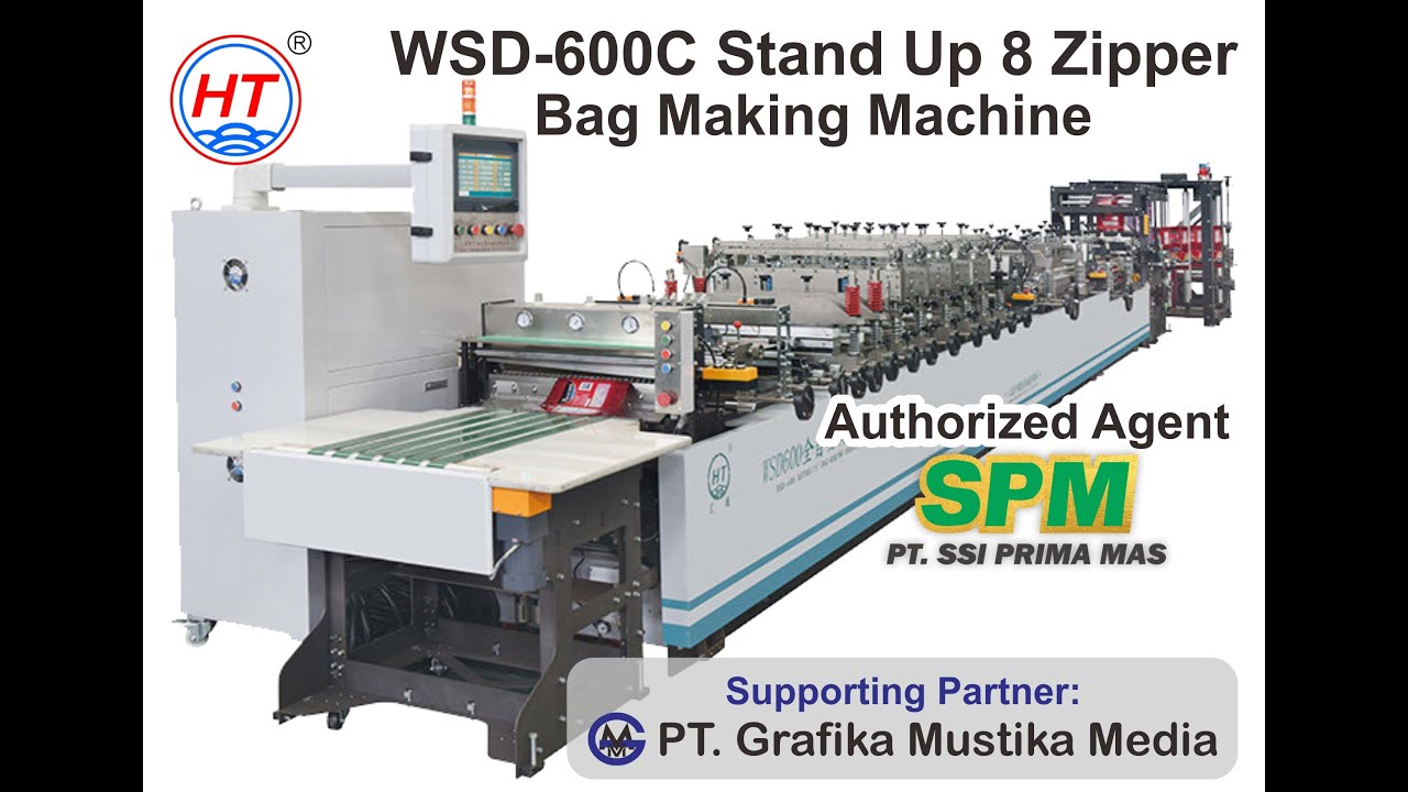 WSD-600C Stand Up Zipper Bag Making Machine - YouTube