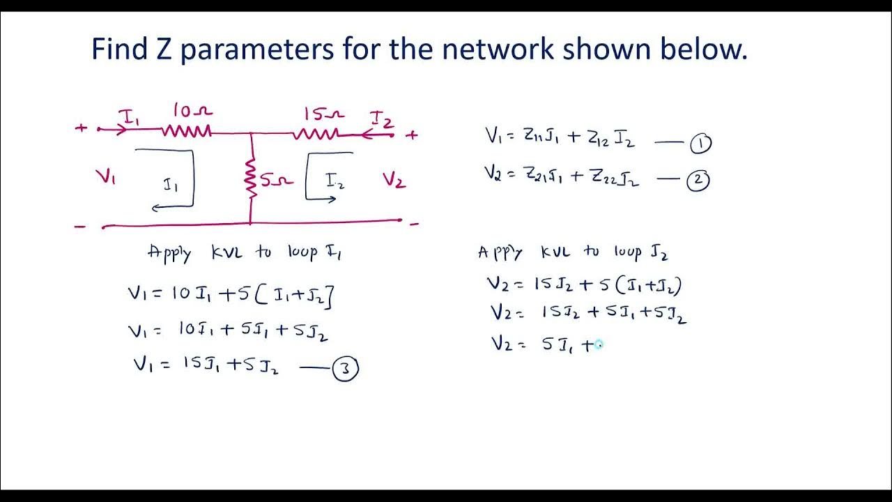 Determine Z parameters for the given T type network. - YouTube