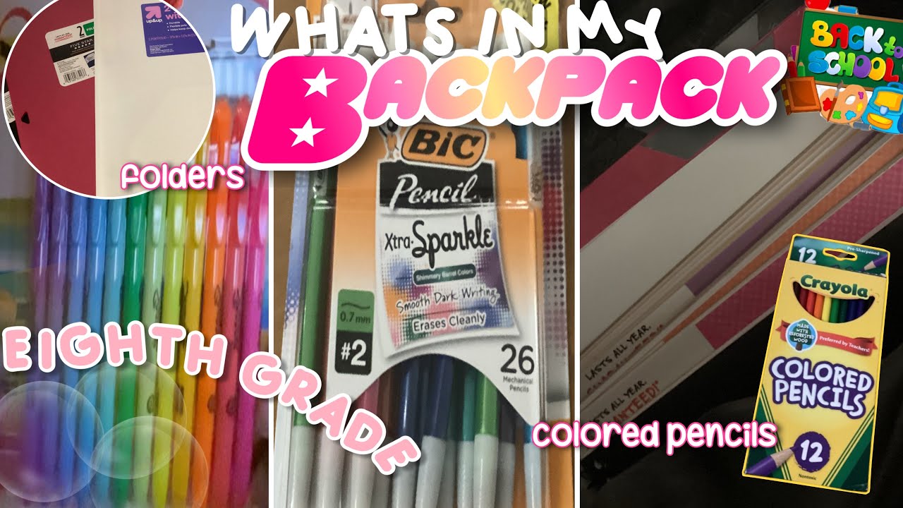 WHATS IN MY BACKPACK | 8TH GRADE, FOLDERS, NOTEBOOKS, etc.. - YouTube