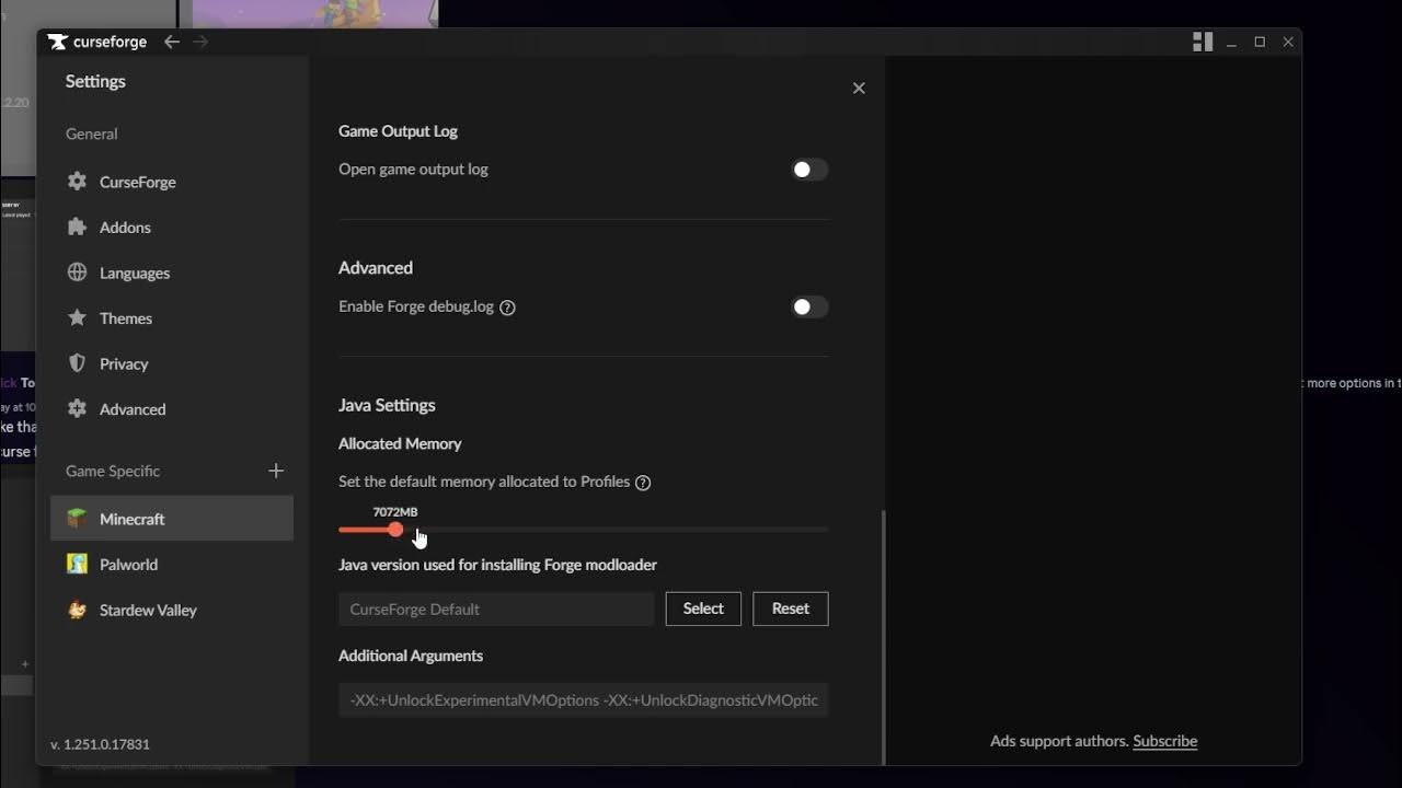 How To Increase Minecraft Memory Limit in Curseforge - YouTube