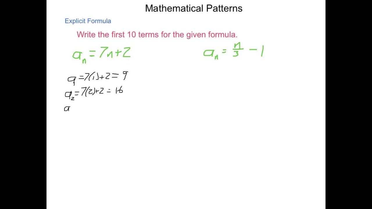 Algebra2 9.1 Mathematical Patterns - YouTube