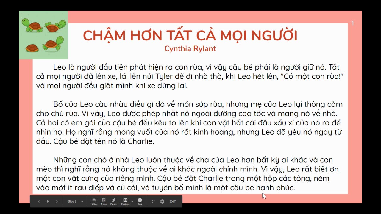 Slower than the Rest Read Aloud in Vietnamese - YouTube