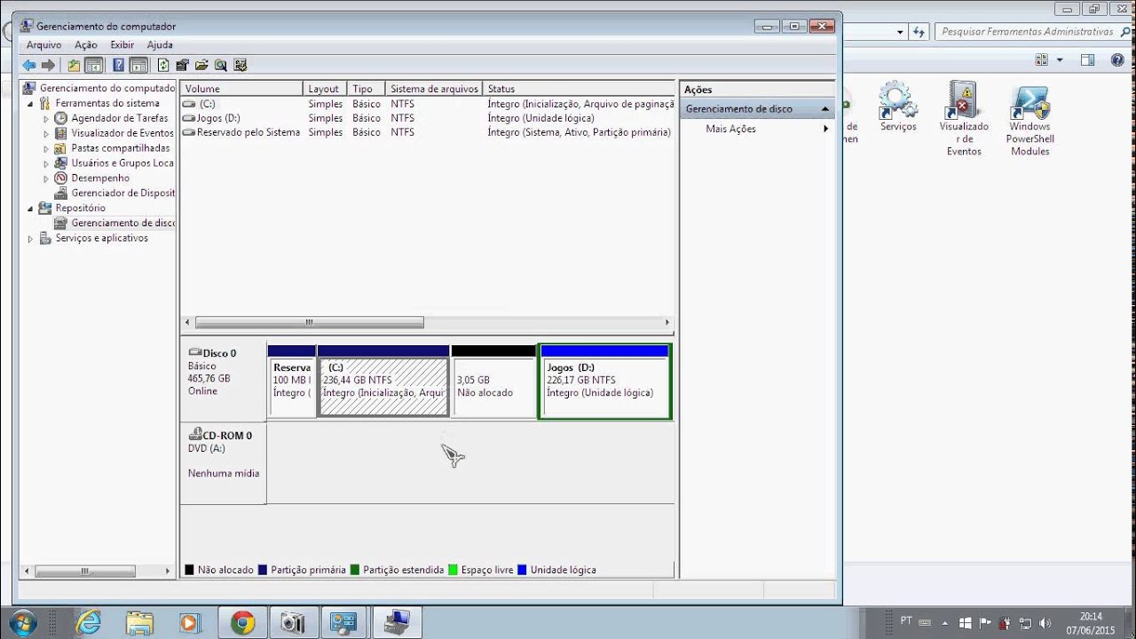 Como criar um disco local d ou e - YouTube