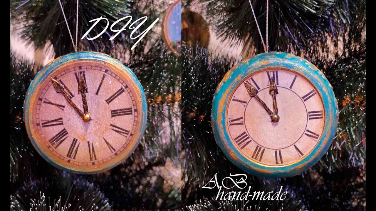 Новогодняя игрушка часики./DIY:Christmas clock. - YouTube