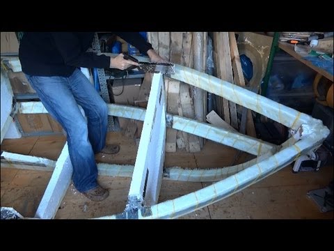 Experimental Boat Building Part 4, Fiberglassing the Frame with woven ...