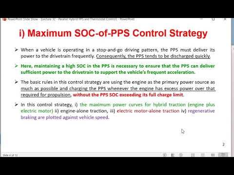 EHV 23 - Lecture 32 - Parallel Hybrid PPS and Thermostat Control - YouTube