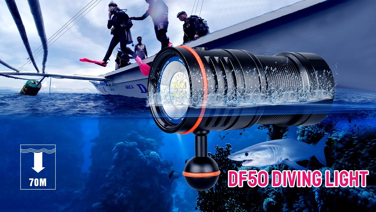 TrustFire DF50 Diving Flashlight Video Camera Photography 6500 lumens ...