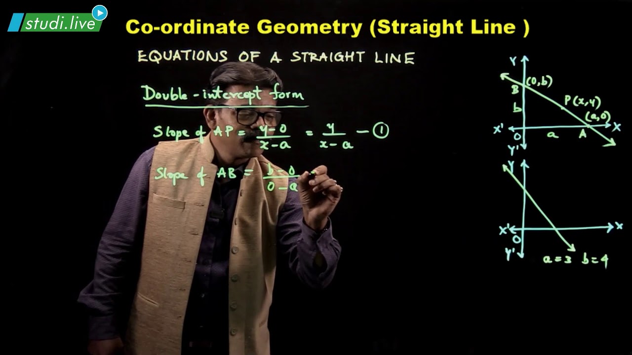 MATH | STRAIGHT LINE | Equations of a Straight Line Double Intercept ...