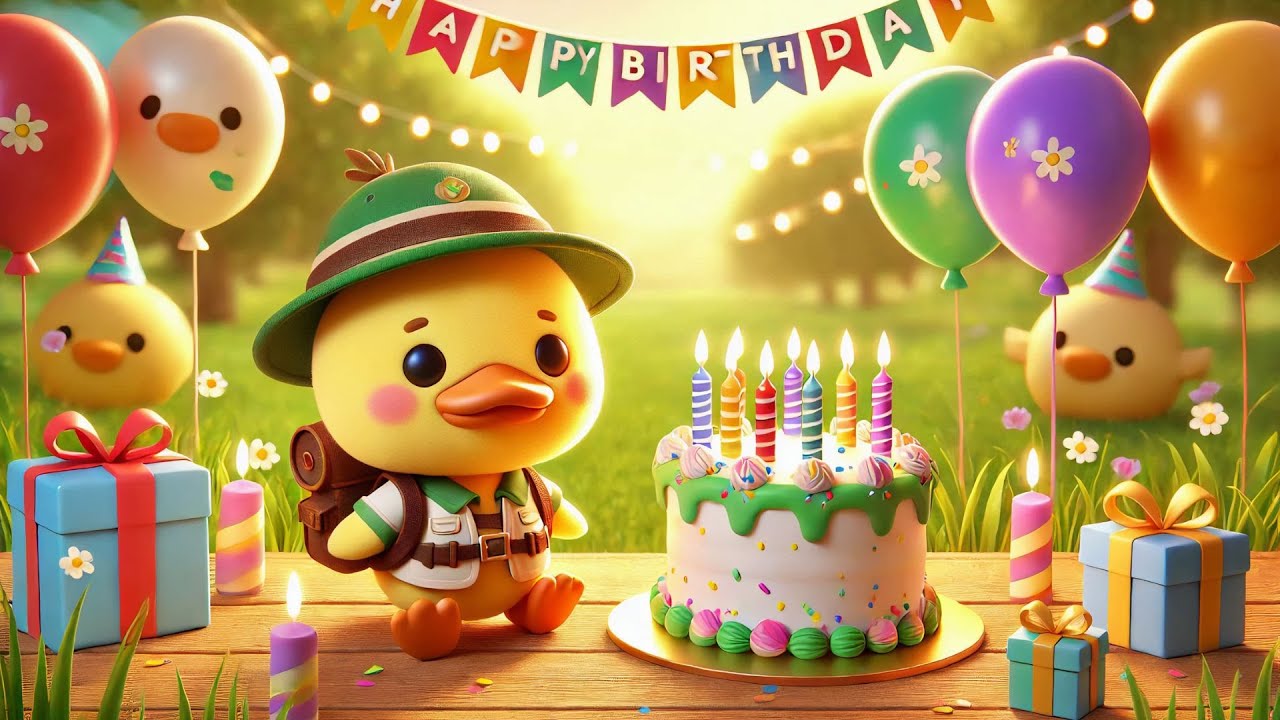 Adorable Duck Birthday Celebration! 🎂🦆 Watch this cute explorer duck ...
