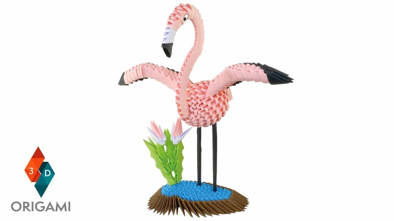 3D Origami - Flamingo - Tutorial - YouTube