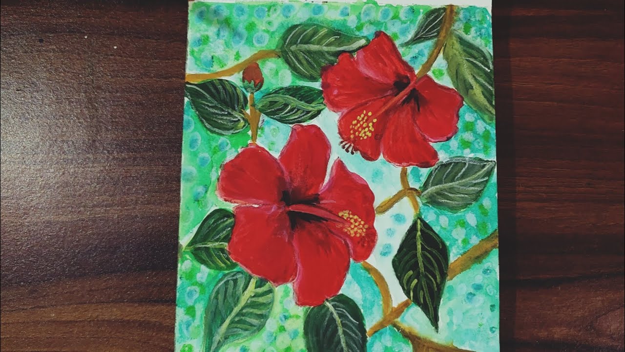 How to draw Hibiscus flower easy step by step |Gudhal flower painting # ...