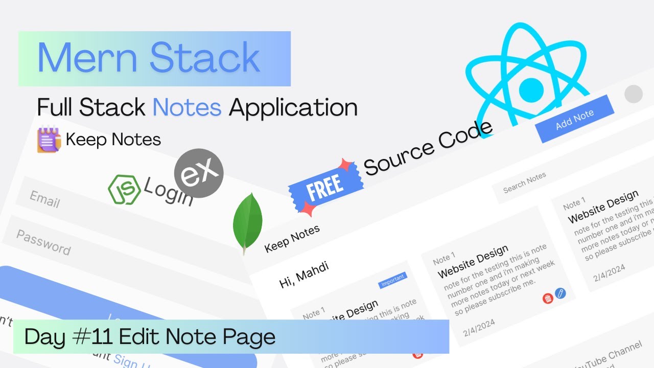 Full Stack Notes Application In Mern Stack Part 11 Edit Note Page - YouTube
