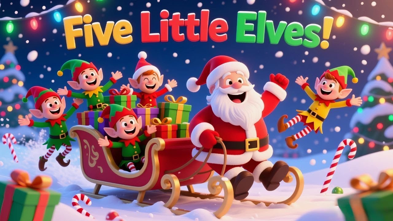 Five Little Elves | Christmas Song For Kids | Holiday Song for Kids ...