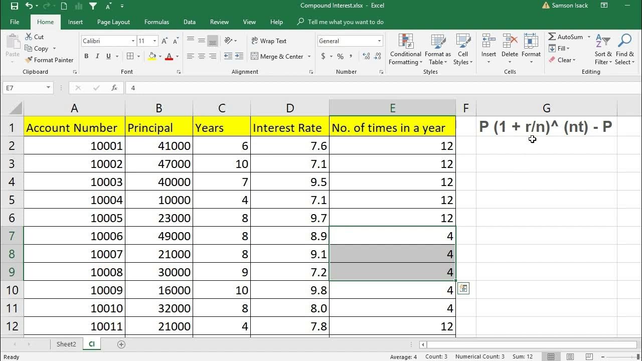 EXCEL:Pivot Table- How to create Compound Interest, Maturity Amount calculated fields in pivot ...