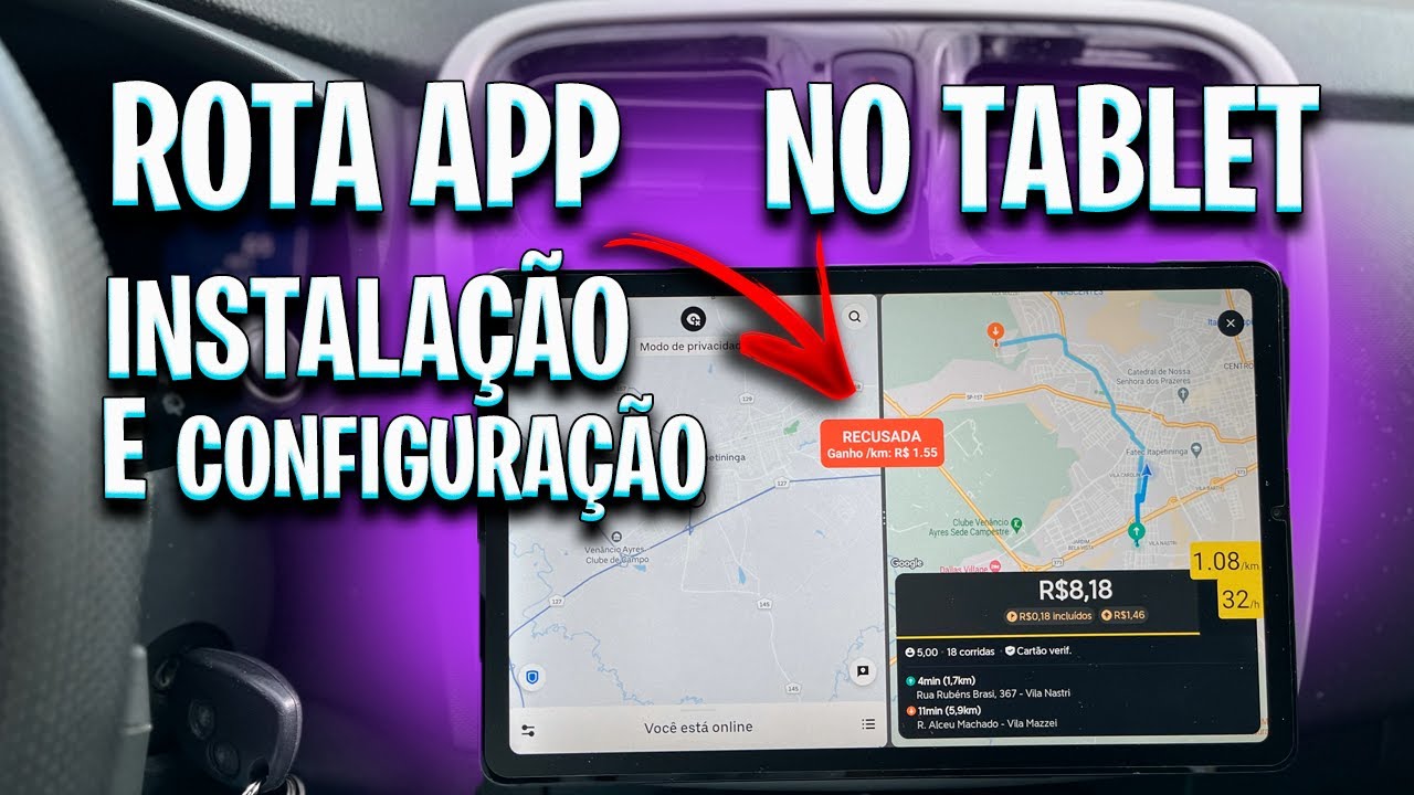 ROTA APP INSTALAÇÃO NO TABLET | configurando calculo de ganhos ...