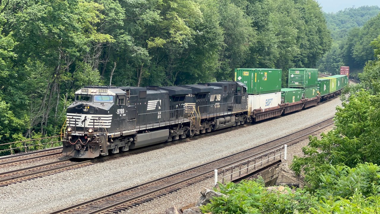 Short Norfolk Southern Intermodal Train Passes By The Cassandra ...