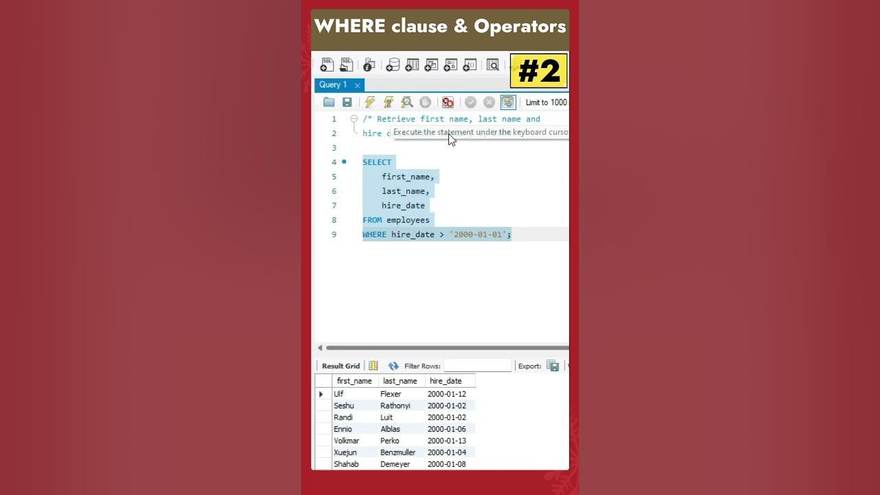 7 - WHERE Clause & Operators | SQL Queries - YouTube