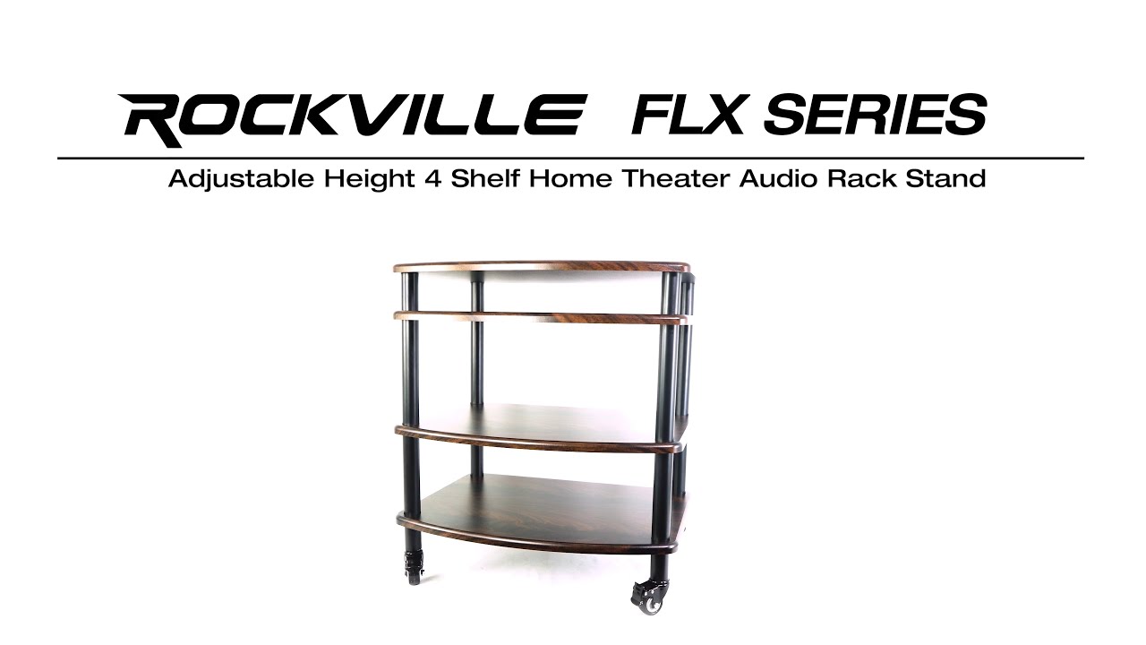 All about Your Rockville FLX Adjustable Height 4 Shelf Home Theater A/V ...