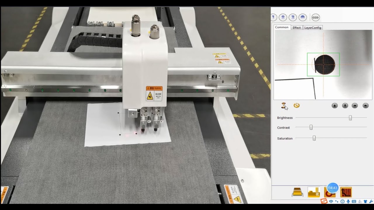 System: IECHO CCD camera positioning system and cutting test - YouTube