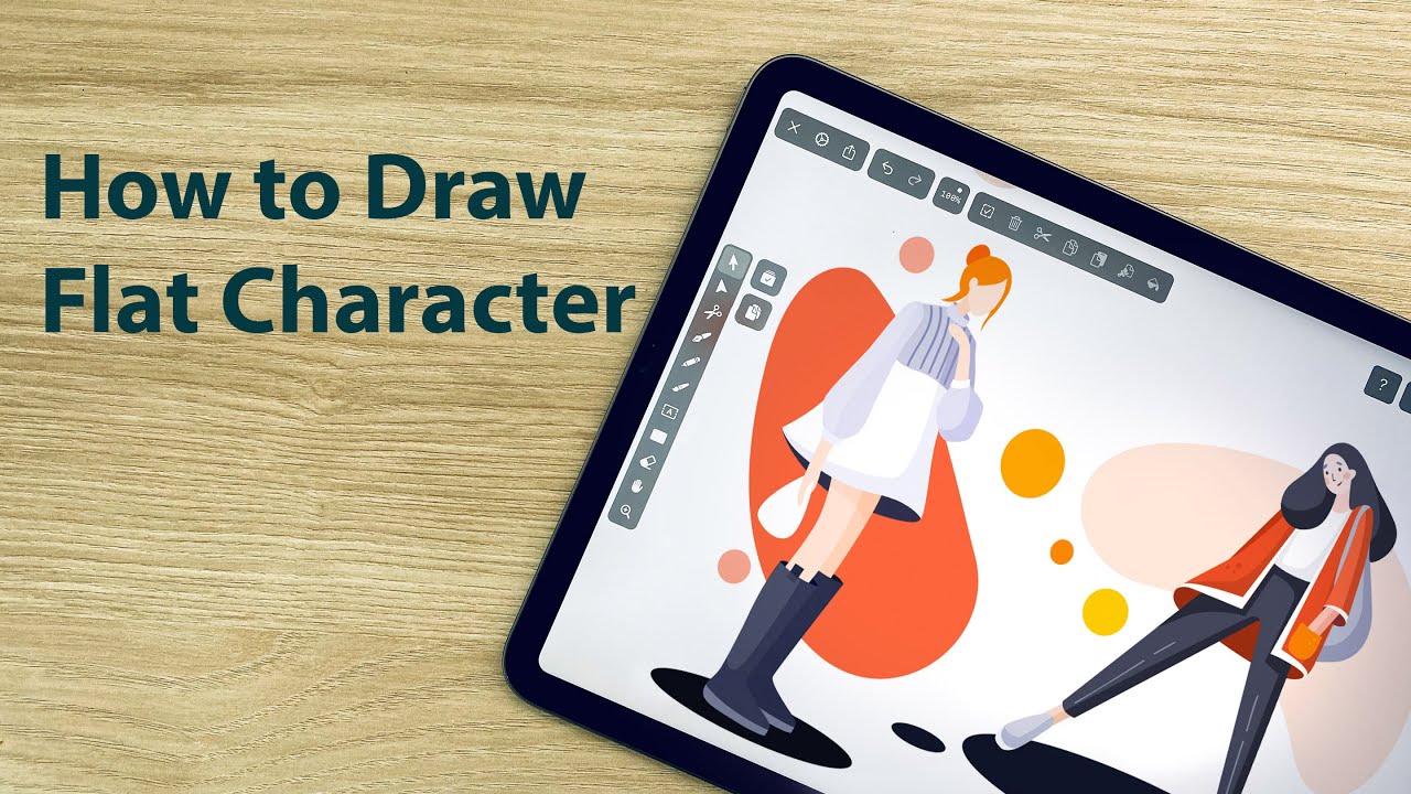 How to Draw a Flat Character Design - YouTube