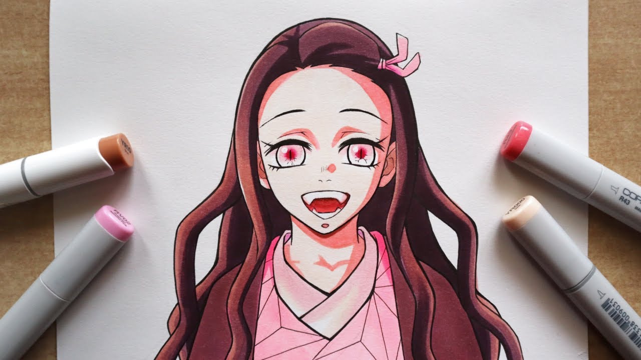 How to Draw Nezuko - Step By Step Tutorial | Demon Slayer - YouTube