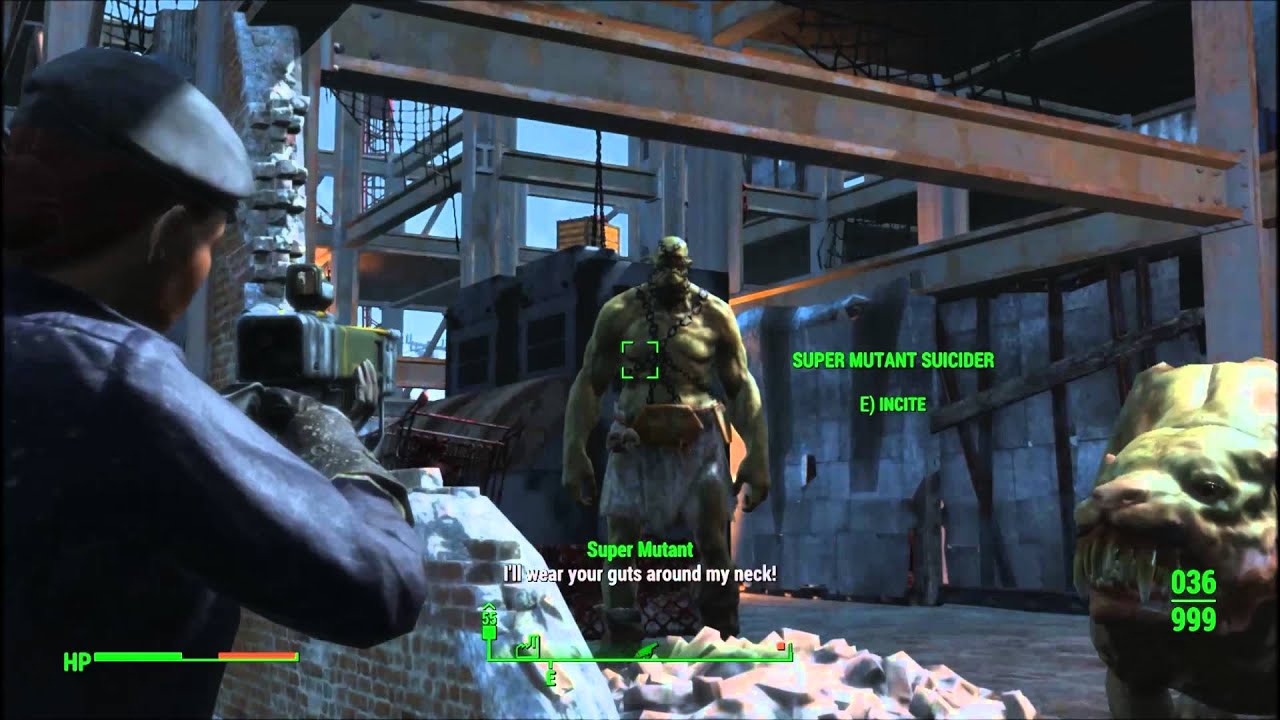 Fallout 4 - Pacify and Incite Super Mutant Suicider - YouTube