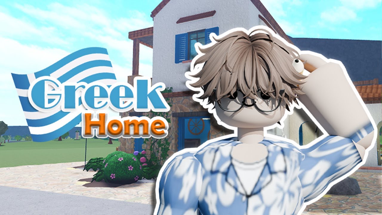 Designing a 'GREEK Island' House in Bloxburg - YouTube