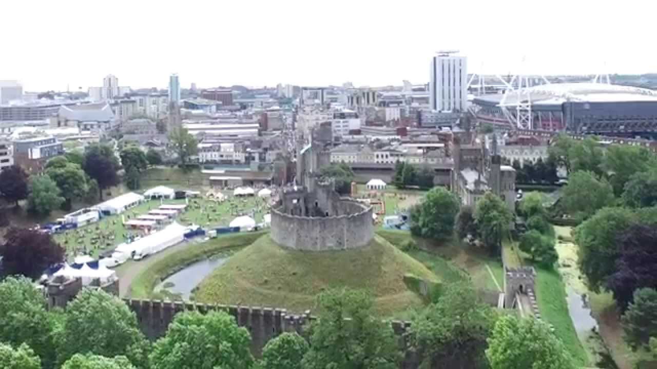 Cardiff Castle from the Air UAS aka Drone - YouTube