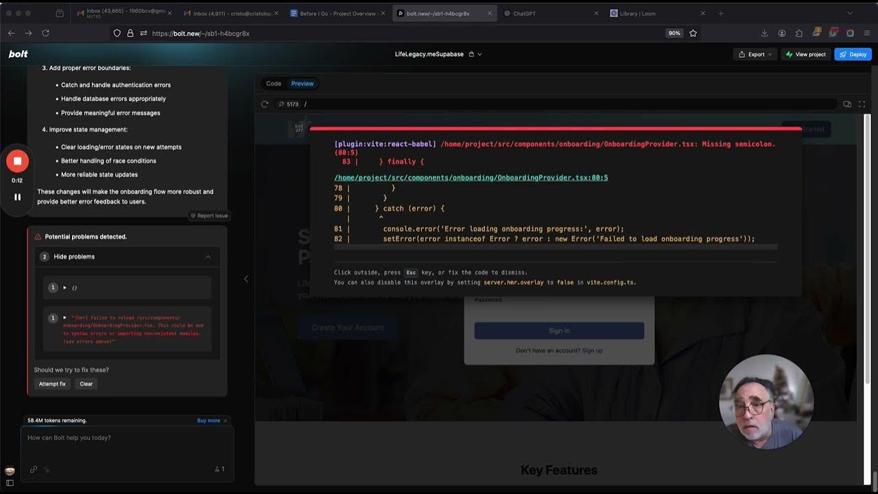 Bolt.new - Fixing Common Errors While Saving Tokens - YouTube
