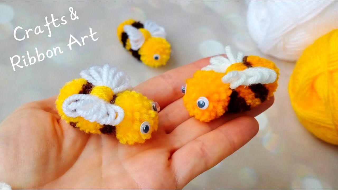 It's so Cute ☀️ Super Easy Bee Making Idea with Yarn and Pencil- You ...