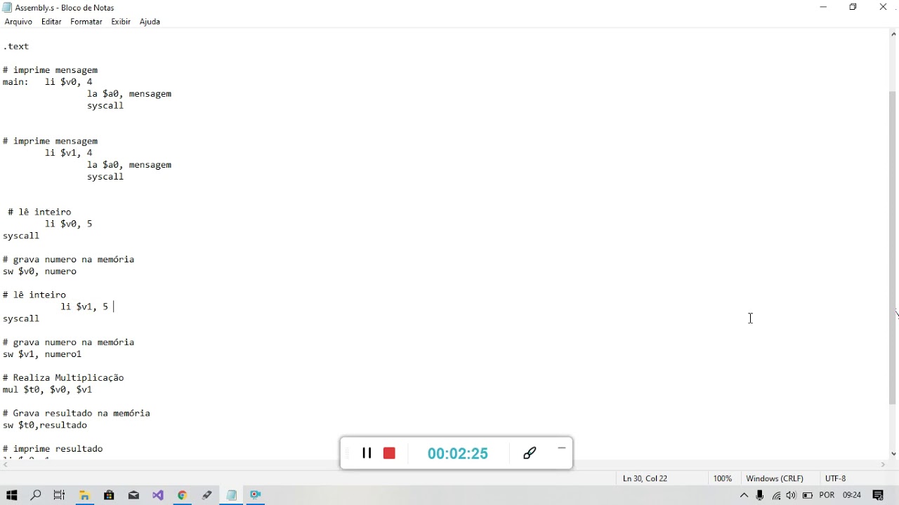 Simulação de código em assembly no QtSpim - YouTube