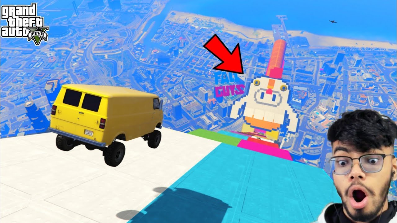 Fall Guys Mega Ramp In GTA 5 100% Impossible Race! @thecasetoopapa ...