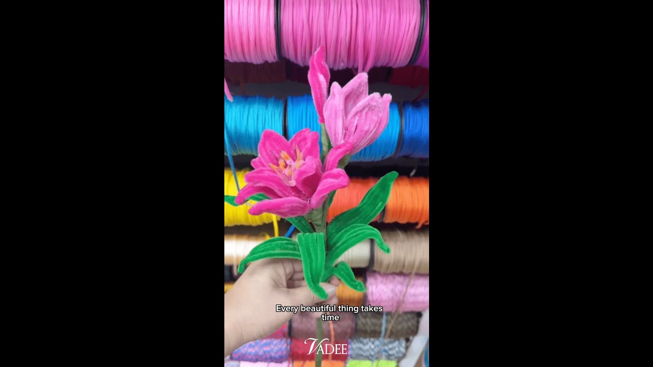 Velvet wire bouquet: ดอกไม้ลวดกำมะหยี่ - YouTube