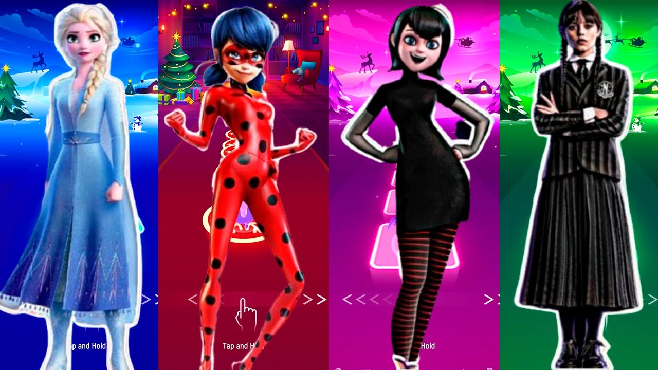 Elsa Frozen 🆚️ Miraculous ladybug 🆚️ Mavis Dracula 🆚️ Wednesday addams ...