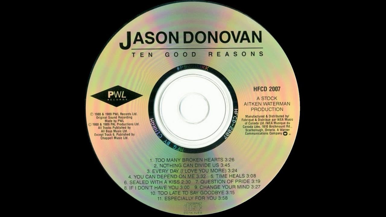 Jason Donovan Too Many Broken Hearts 1988 Youtube
